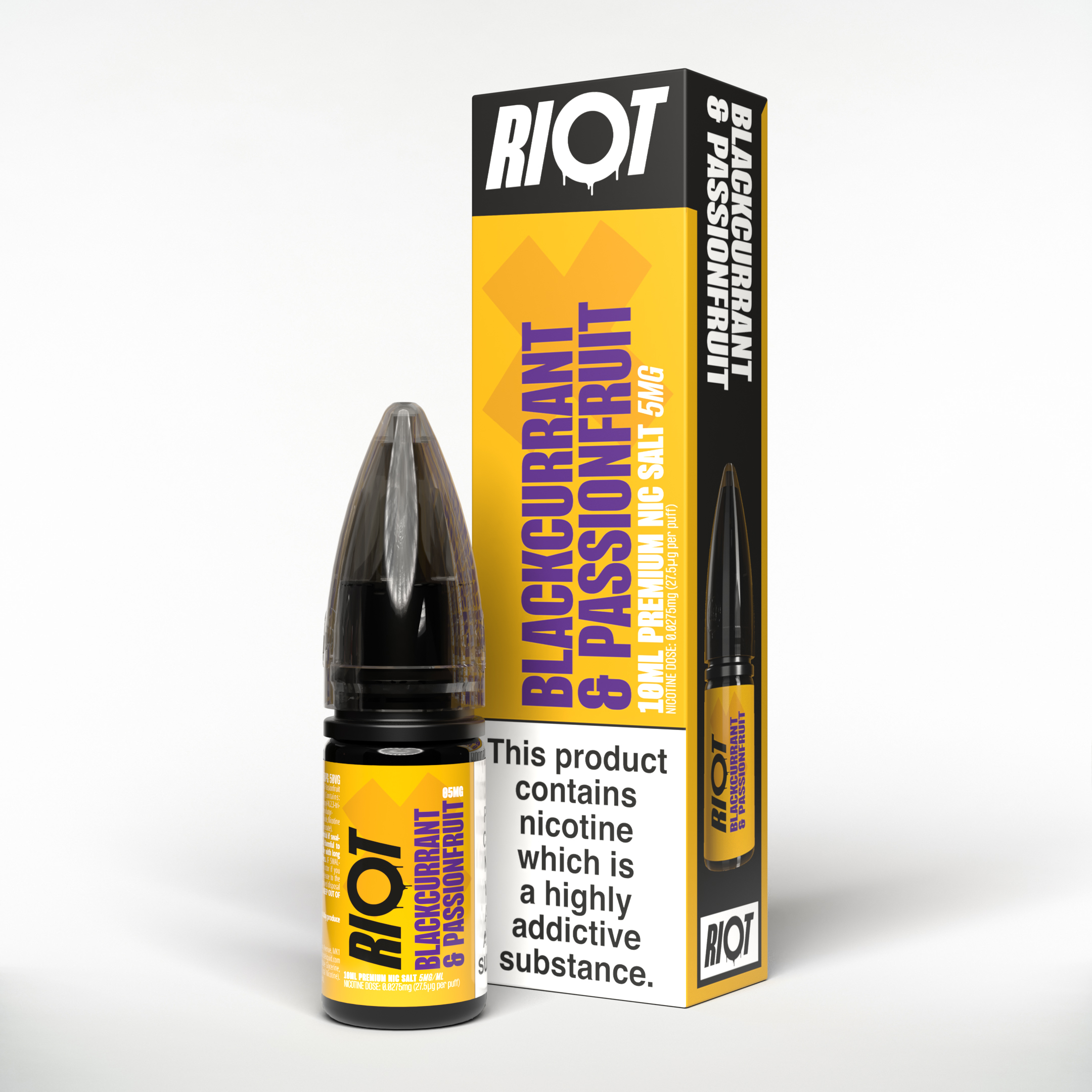 Riot Blackcurrant Passionfruit 10ml Salts - Vapertrails